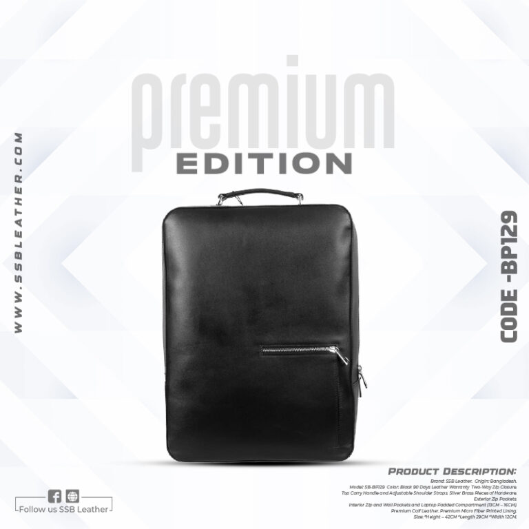 Black Leather Square Backpack Online Price in BD | SSB Leather