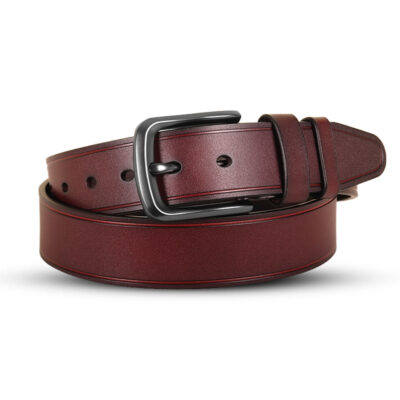 Classic Dark Maroon One Part Leather Belt For Men-IB111 - SSB Leather