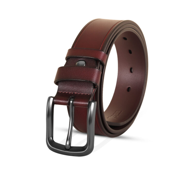 Classic Dark Maroon One Part Leather Belt For Men-IB111 - SSB Leather