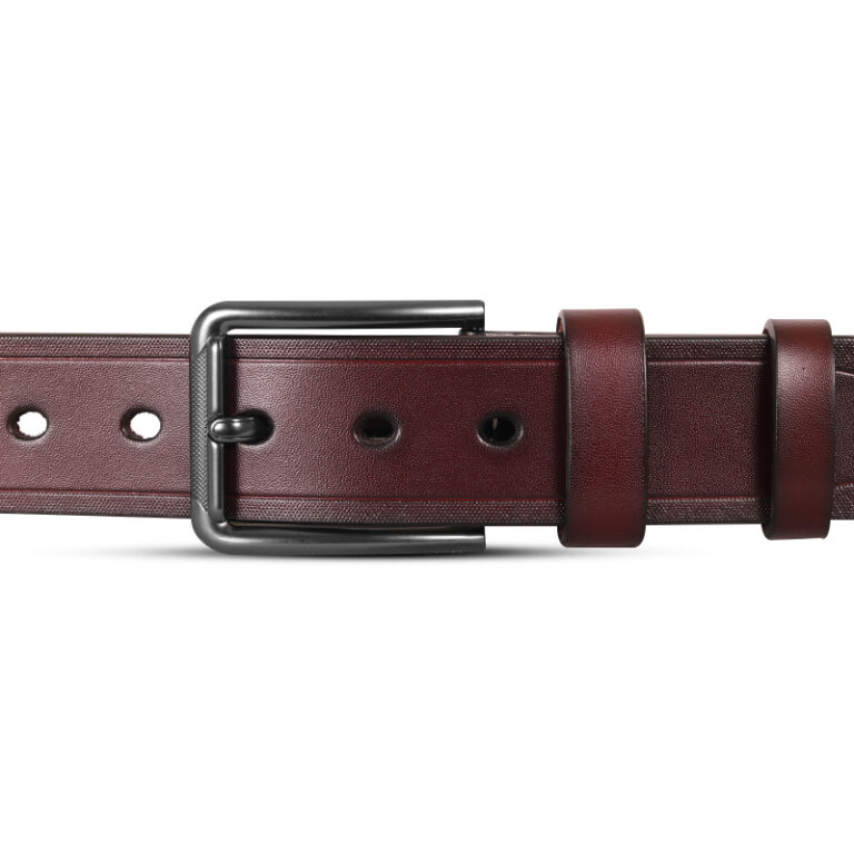 Classic Dark Maroon One Part Leather Belt For Men-IB115 - SSB Leather